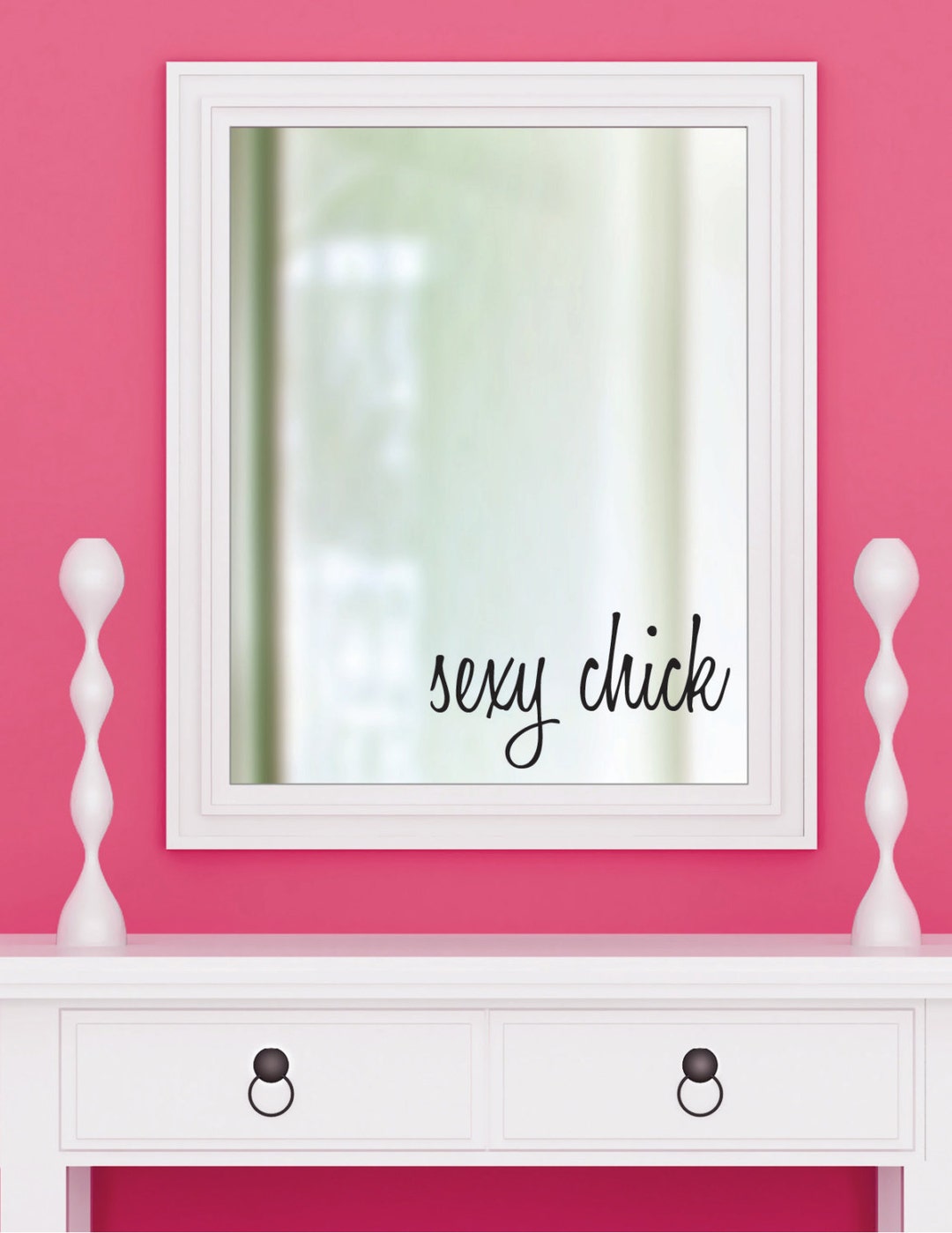 SEXY CHICK Vinyl Wall Decal Sticker Bathroom Mirror Inspirational Art ...
