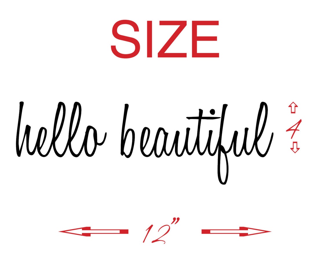HELLO BEAUTIFUL Vinyl Wall Decal Sticker Bathroom Mirror - Etsy