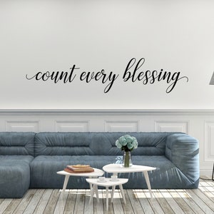 Count Every Blessing - Vinyl Wall Sticker Decal Home Farmhouse Faith ...