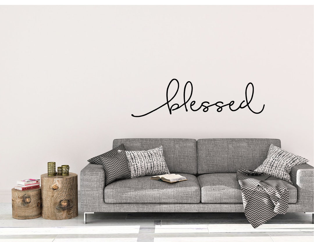 BLESSED Vinyl Wall Decal Sticker Home Inspirational Art Free - Etsy