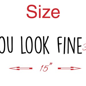 YOU LOOK FINE Vinyl Wall Decal Sticker Bathroom Mirror Inspirational ...