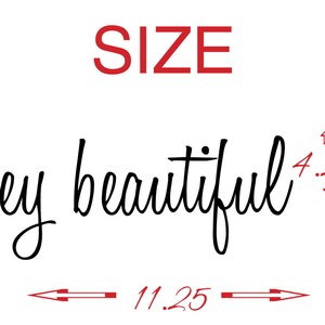 HEY BEAUTIFUL Vinyl Wall Decal Sticker Bathroom Mirror Inspirational ...