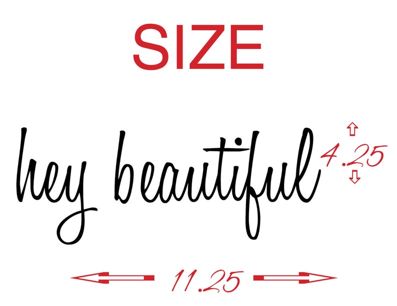HEY BEAUTIFUL vinyl wall decal sticker bathroom mirror | Etsy
