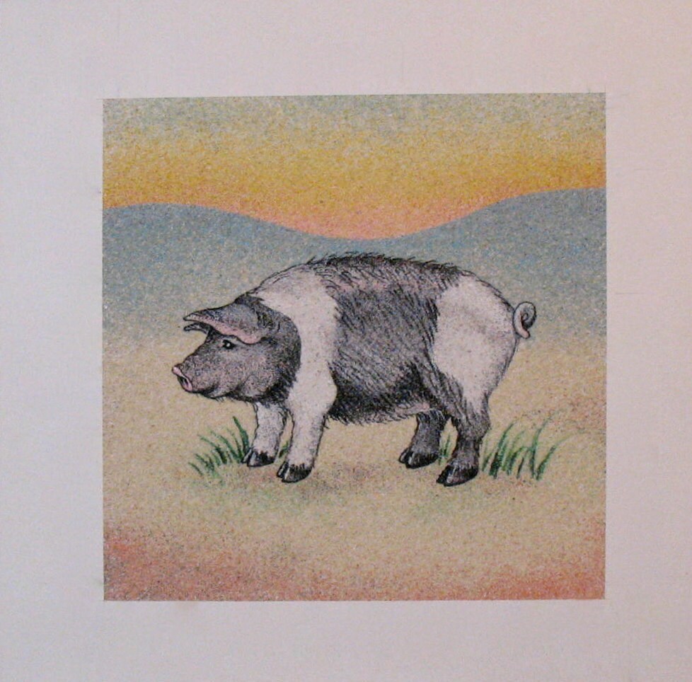 Pig Sand Painting Unframed - Etsy