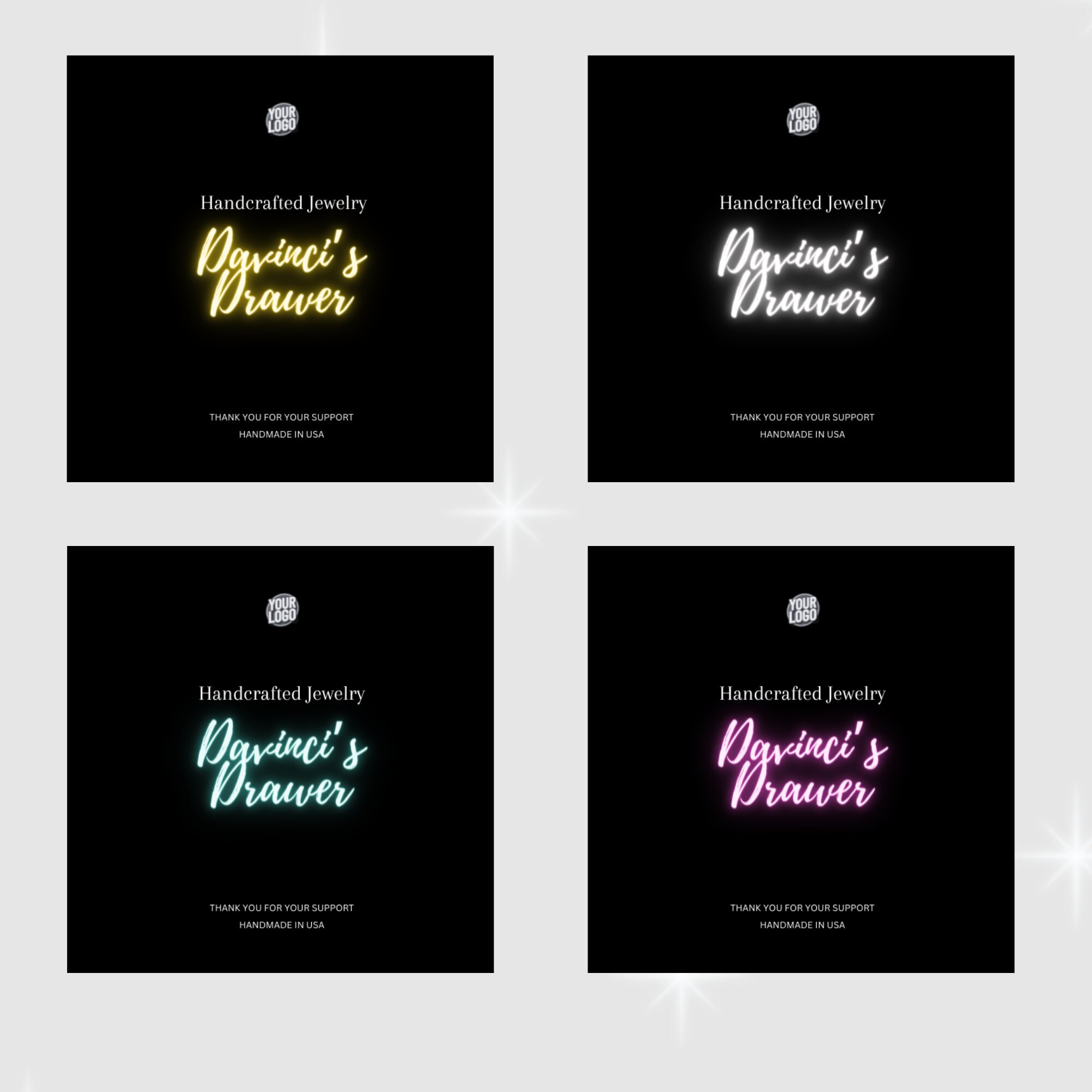 Jewelry Box Label Template Instant Download, Neon Label for Jewelry ...