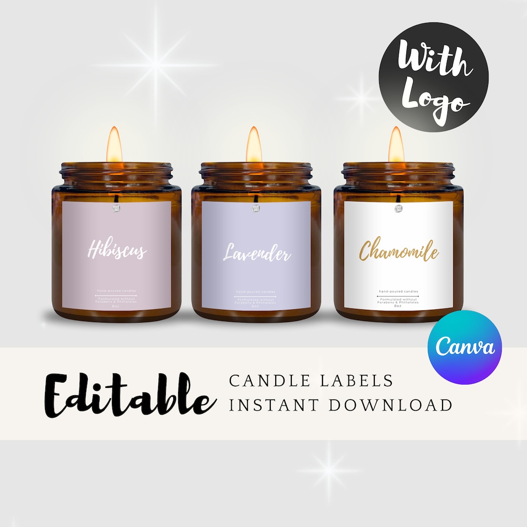 Printable Candle Label Template Pastel Label Template, Minimalist ...