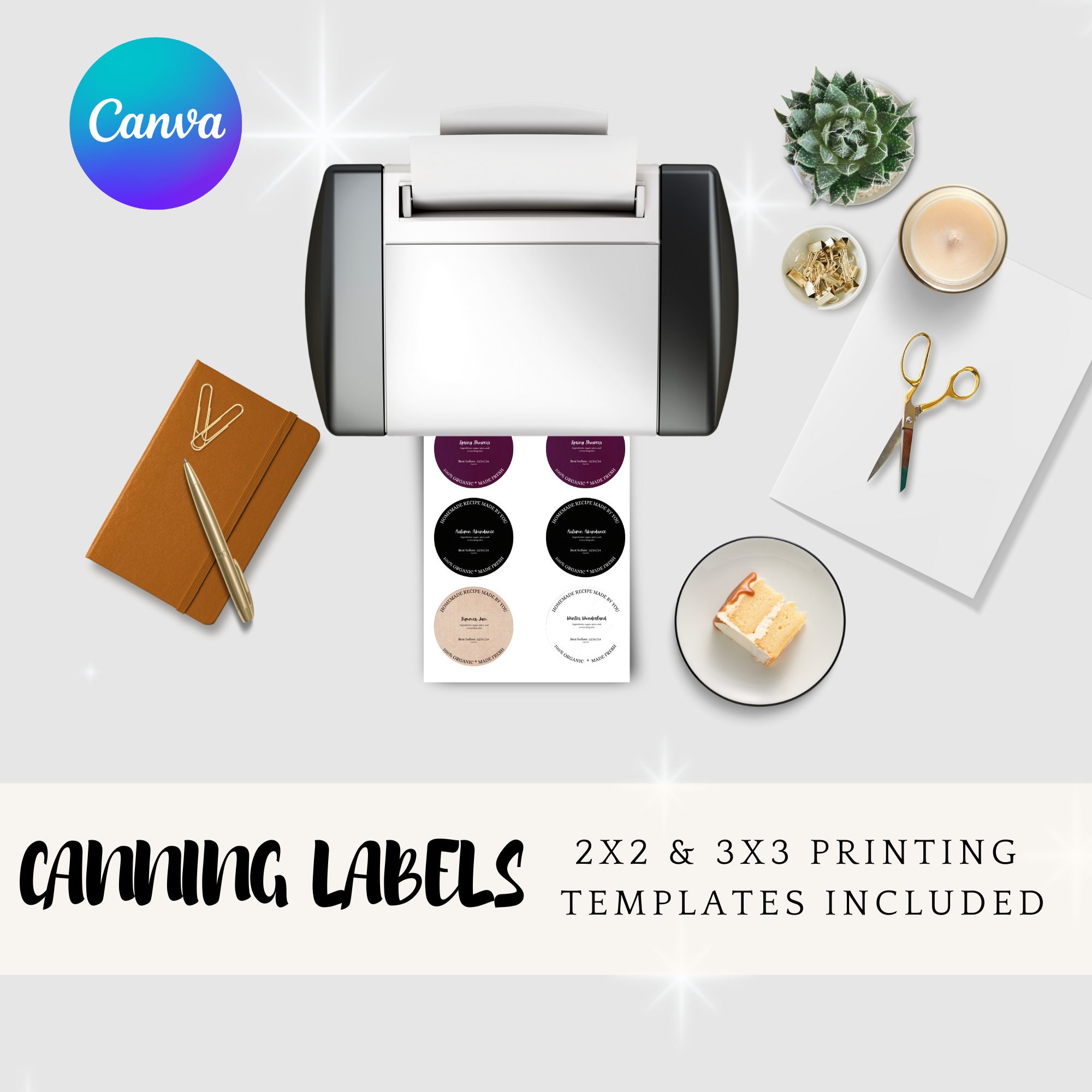 Editable Round Label for Jam Jar, Round Labels for Canning, Round Label ...