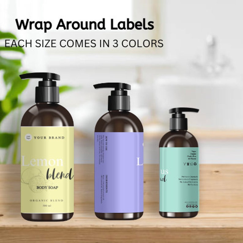 500ml Bottle Label Template, DIY Lotion Body Wash Product Label ...