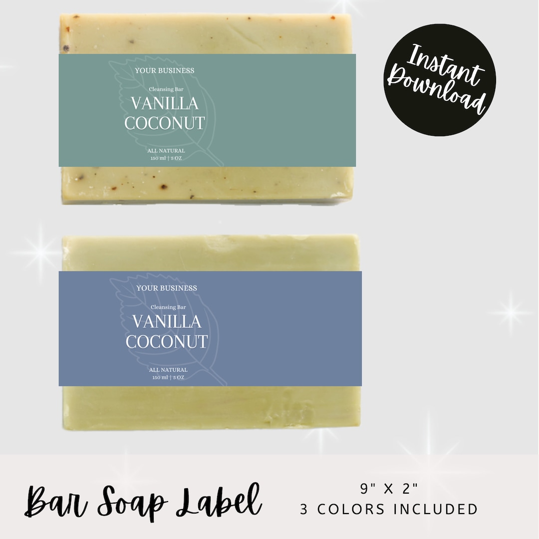 Bar Soap Product Label Design, DIY Soap Packaging Band, Body Soap Label ...