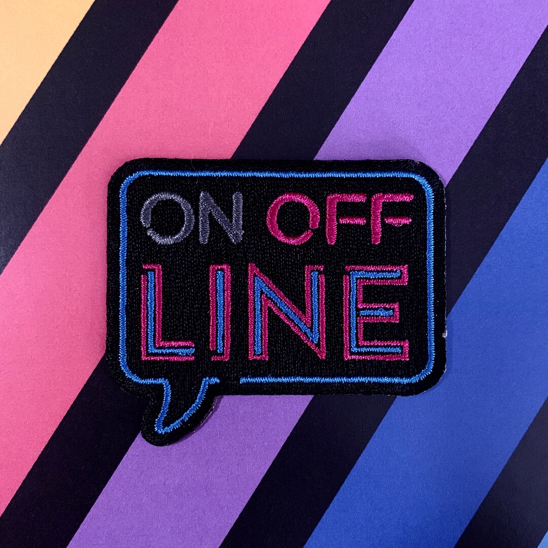 Offline Iron on Embroidered Patch - for Jacket Bag Vest Punk Alt Goth ...
