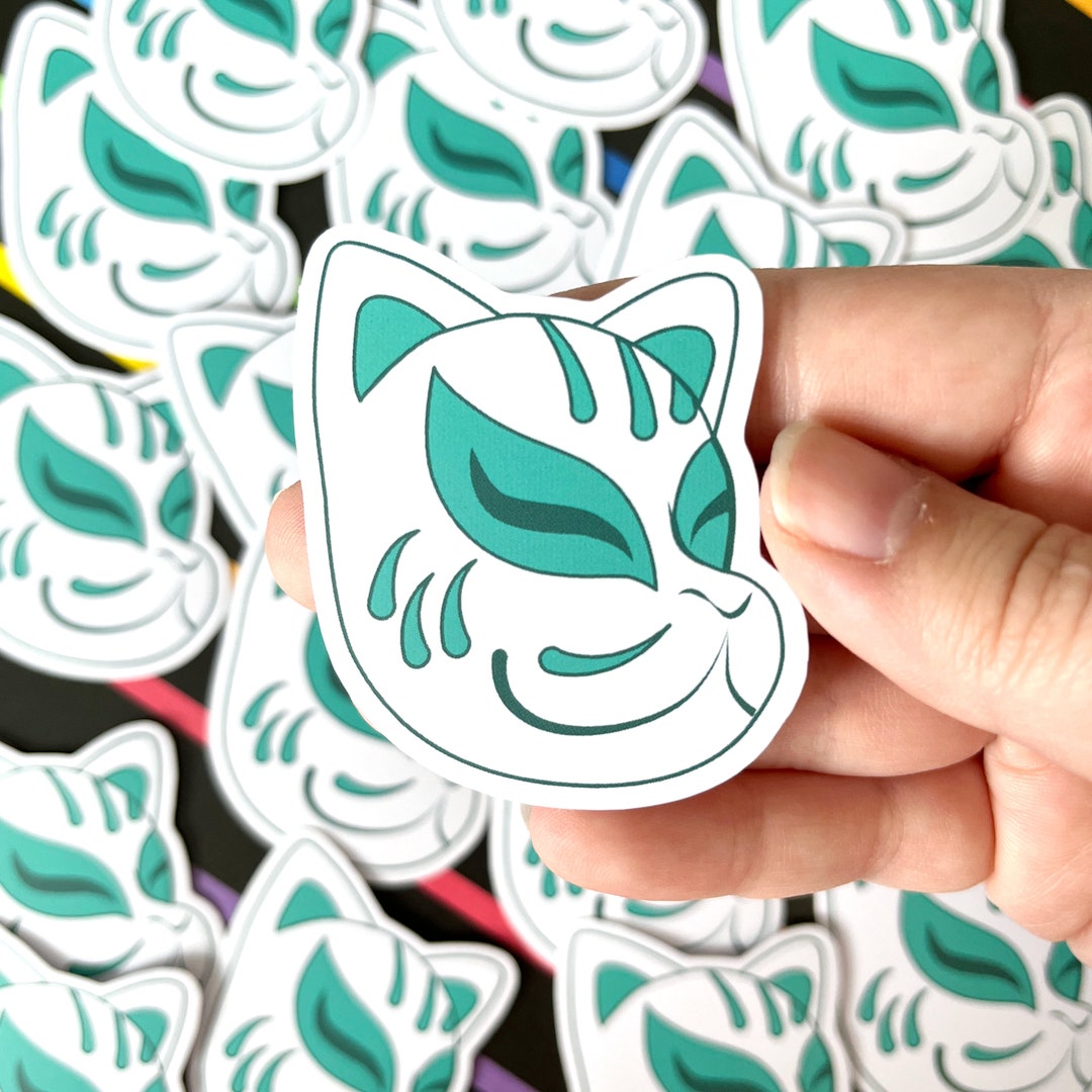 Kitsune Mask Sticker | Waterproof Laptop Water Bottle iPad Bullet ...