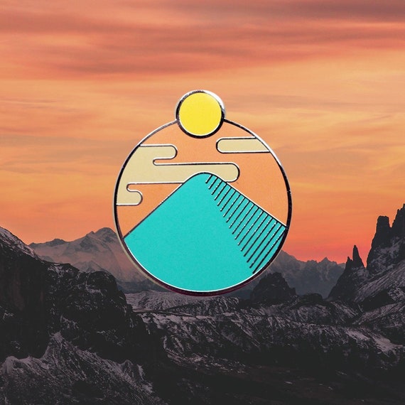 Blue Pyramid Enamel Pin | Etsy