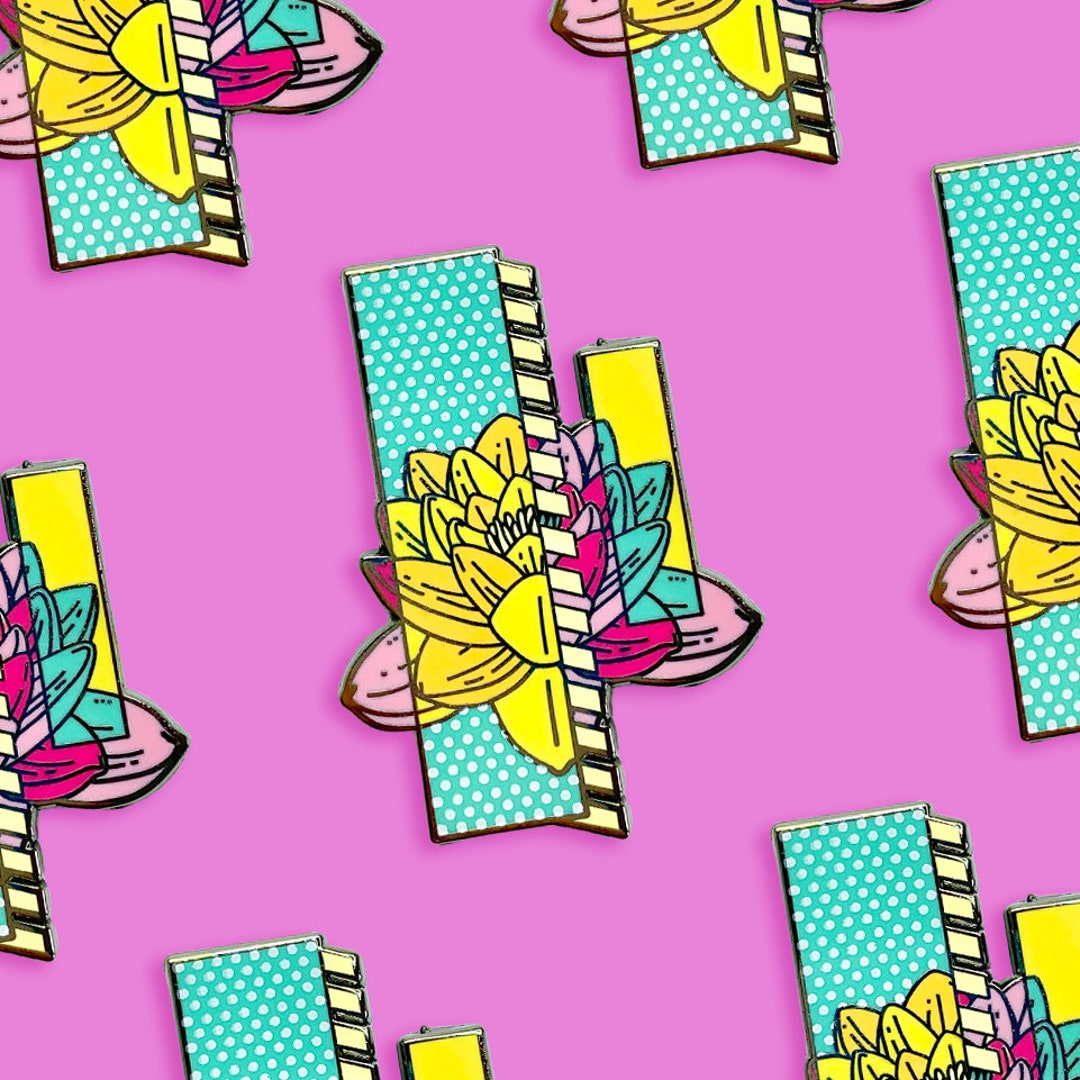 Fractured Lotus Enamel Pin - Etsy