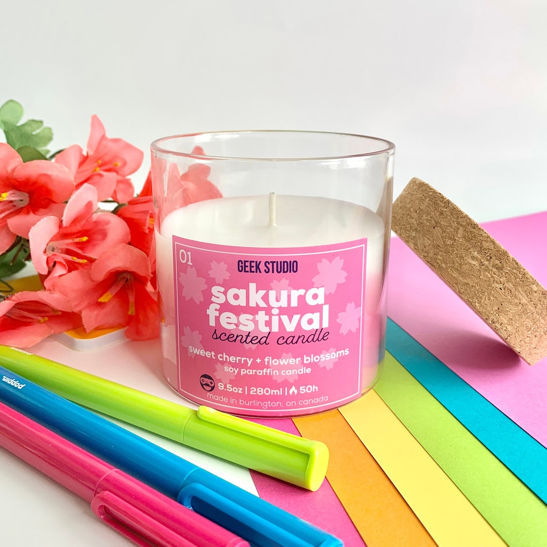 Sakura Festival Candle Sweet Cherry Flower Blossoms - Etsy