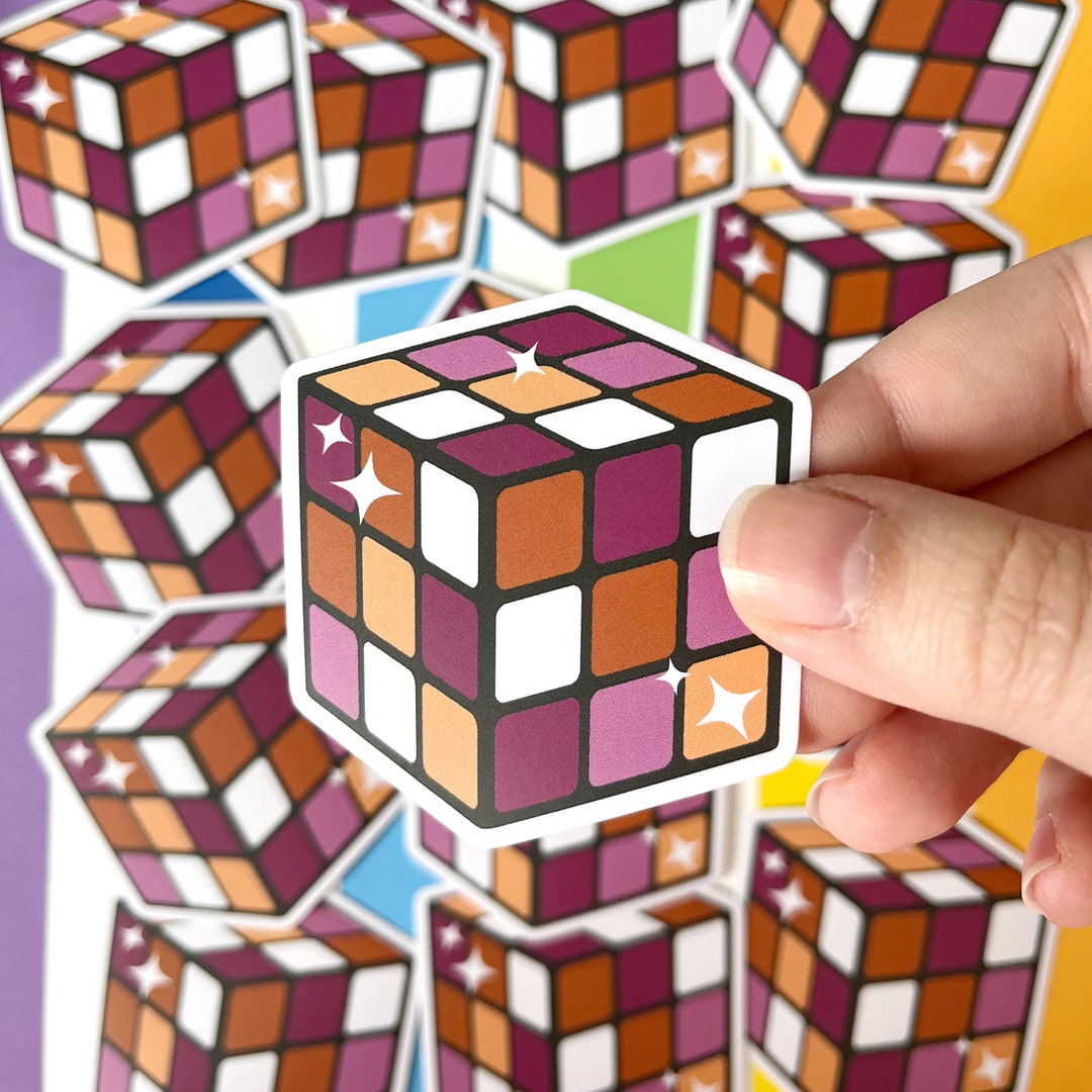 Lesbian WLW Puzzle Cube Vinyl LGBTQIA Pride Sticker - Etsy