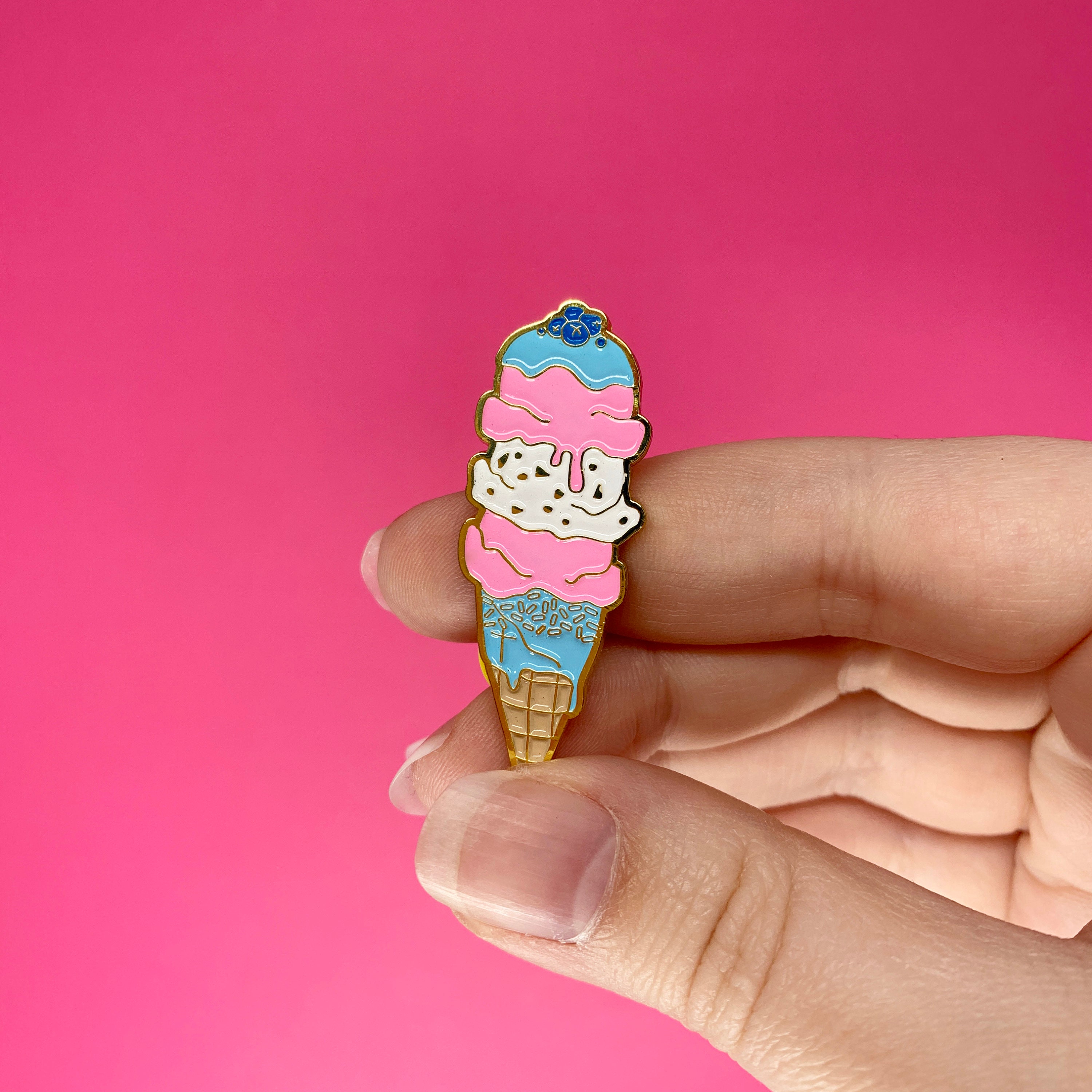 Transgender Pride Ice Cream Cone Enamel Pin - Etsy Australia