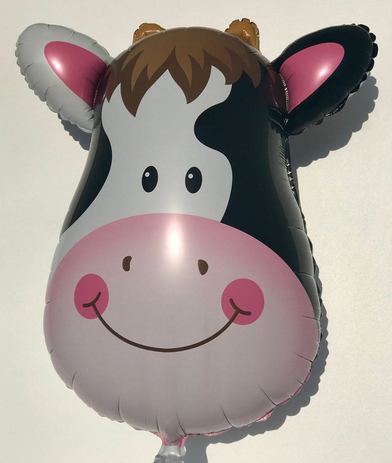 30 Cute Large Cow Face Mylar/Foil Balloon Animal theme | Etsy