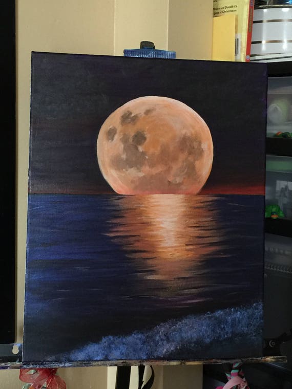 Moon Rising 16 x 20 Acrylic Art | Etsy