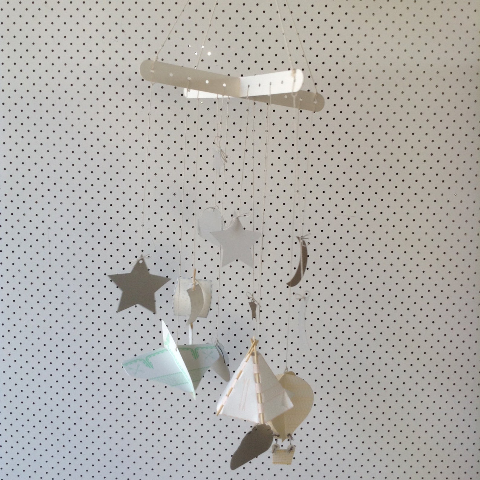 DIY Paper Letterpress Mobile Kit Paper Craft Teepee, Aeroplane, Boat ...