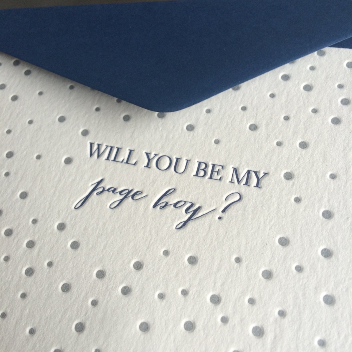 Letterpress Card will You Be My Page Boy - Etsy