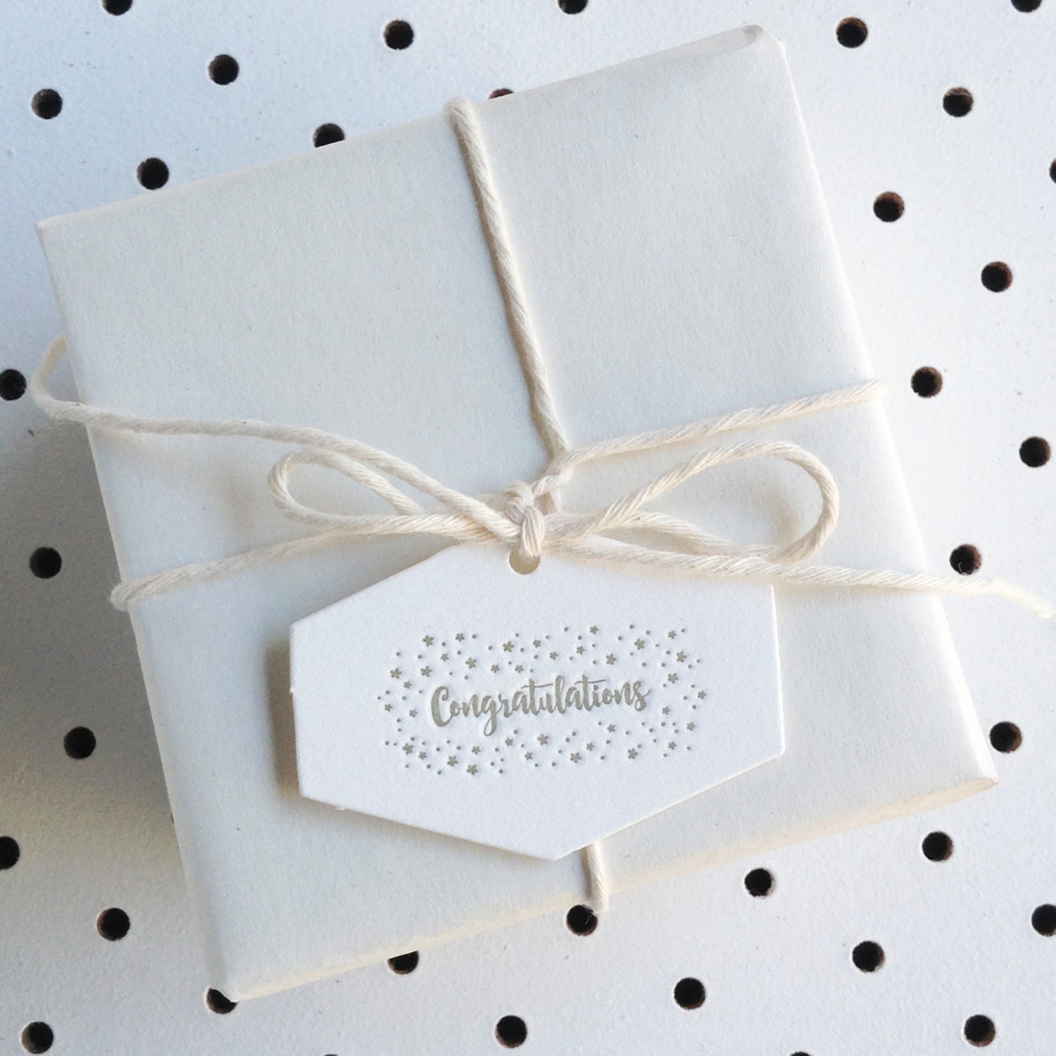 Set of 5 - Mini ‘congratulations’ Letterpress Hexagonal Swing Tags - Etsy