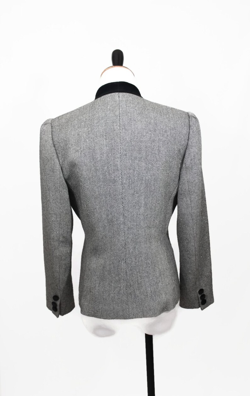 Vintage Jacket / 80s Jacket / Black Jacket / Evening Jacket / Gray ...