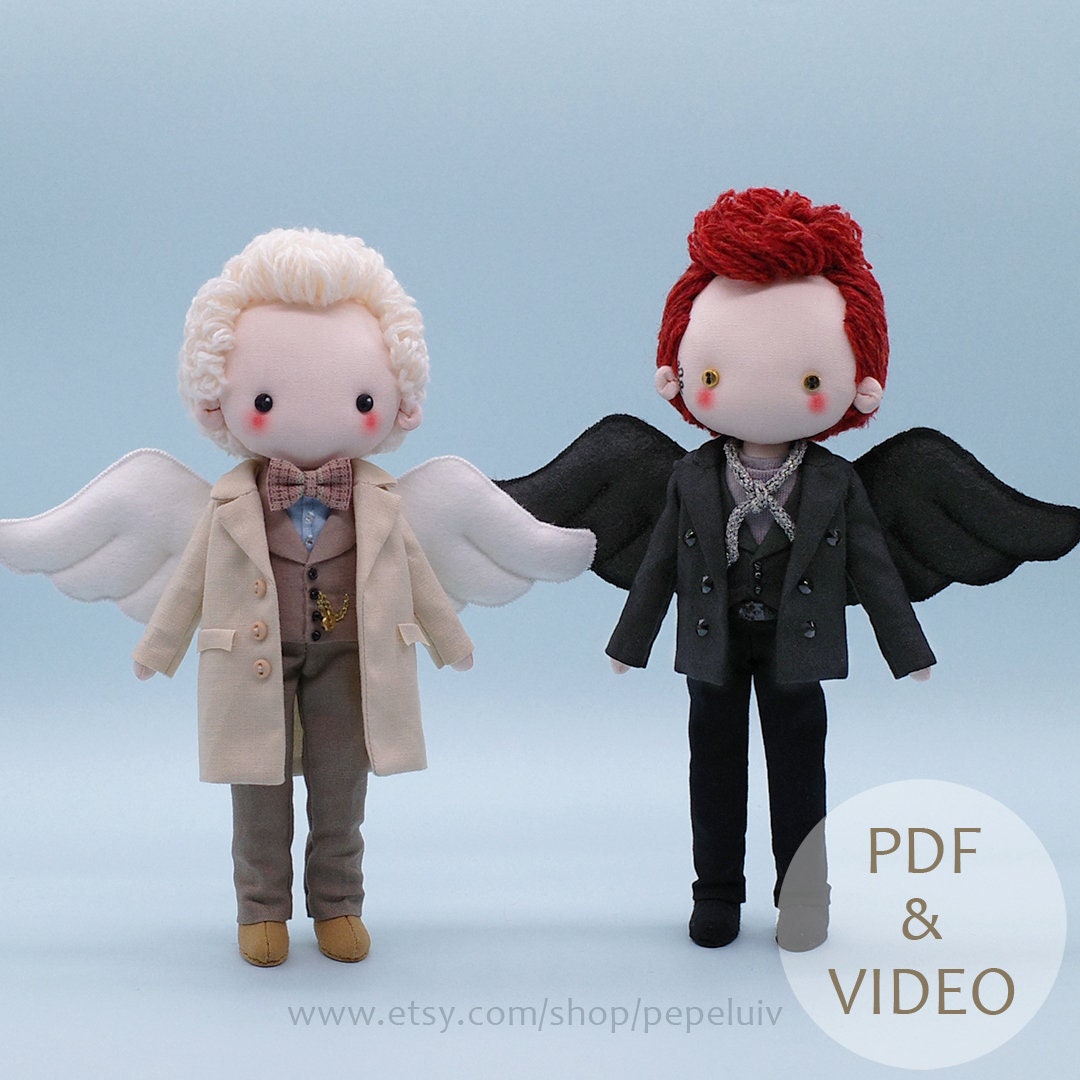 Pattern and Tutorial of Aziraphale and Crowley Dolls - Etsy
