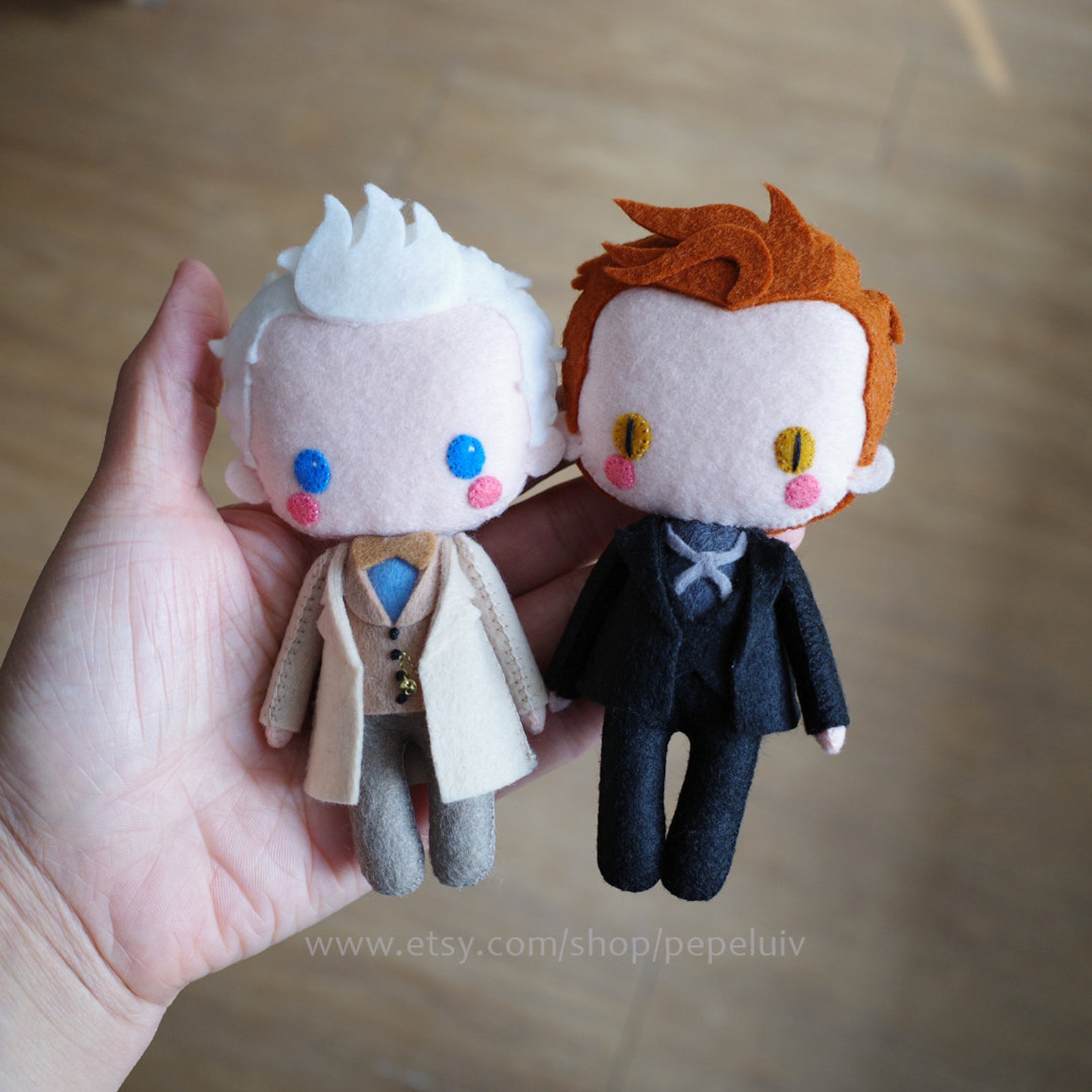 Pattern of Aziraphale & Crowley Felt Dolls - Etsy