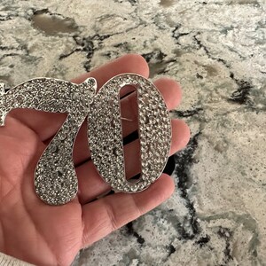 Stunning Large 3” Rhinestone Brooch Pin Number 70 70th Birthday ...