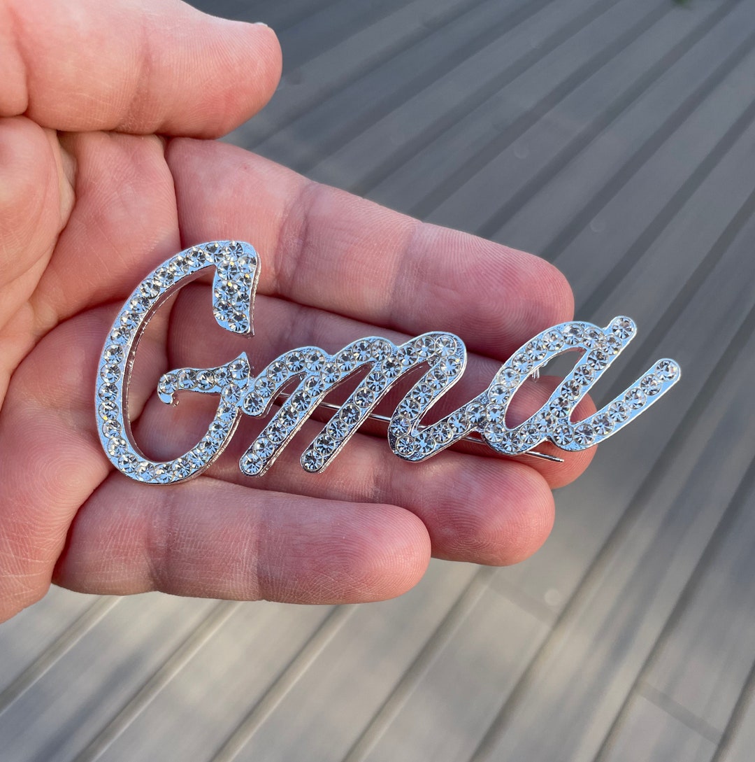 Custom Script Rhinestone G-ma Gma Grandma Nickname Brooch Pin New With ...