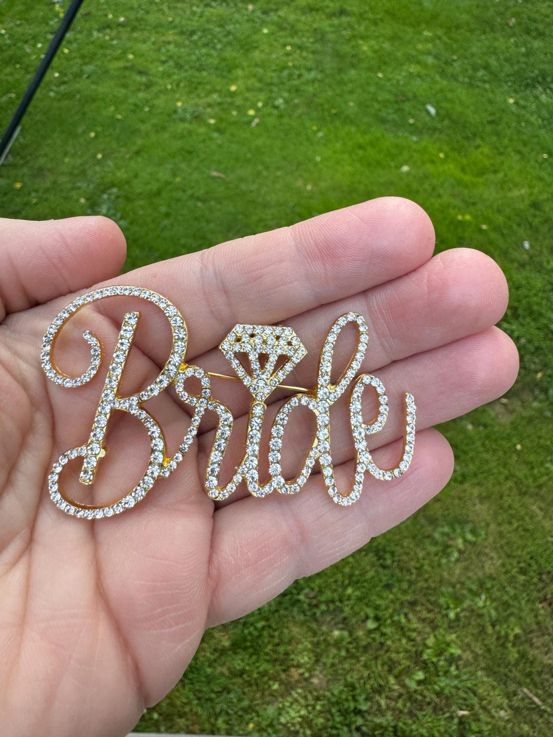 Gold Bride Bridal Brooch Bouquet Pin - Custom Designed Jewelry Piece - Etsy