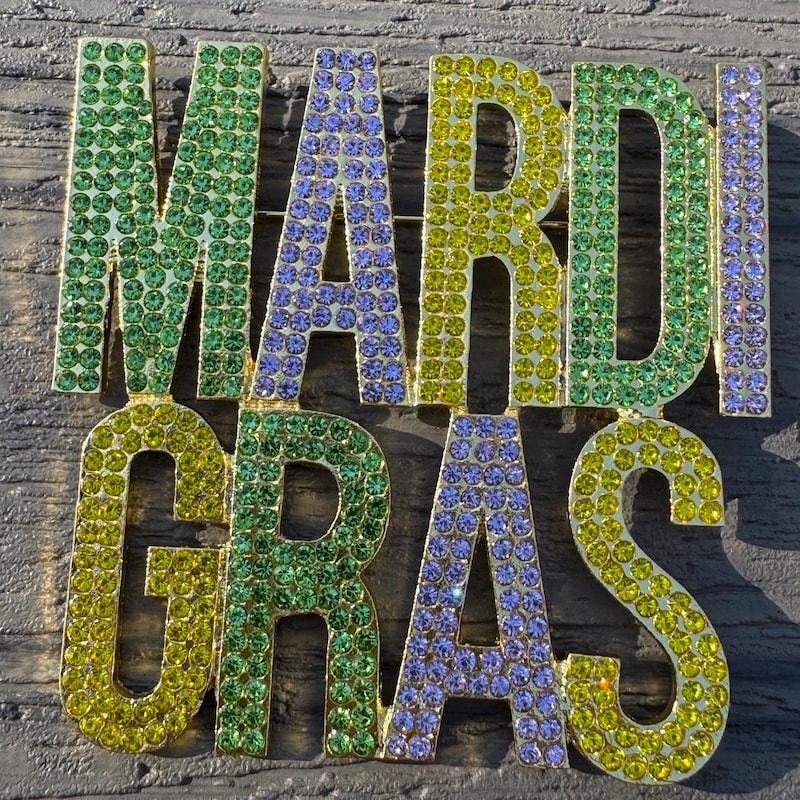 Rhinestone Mardi Gras Pin - Etsy