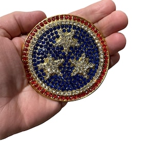 USA Patriotic Red White and Blue Crystal Rhinestone Vote Pin - American ...