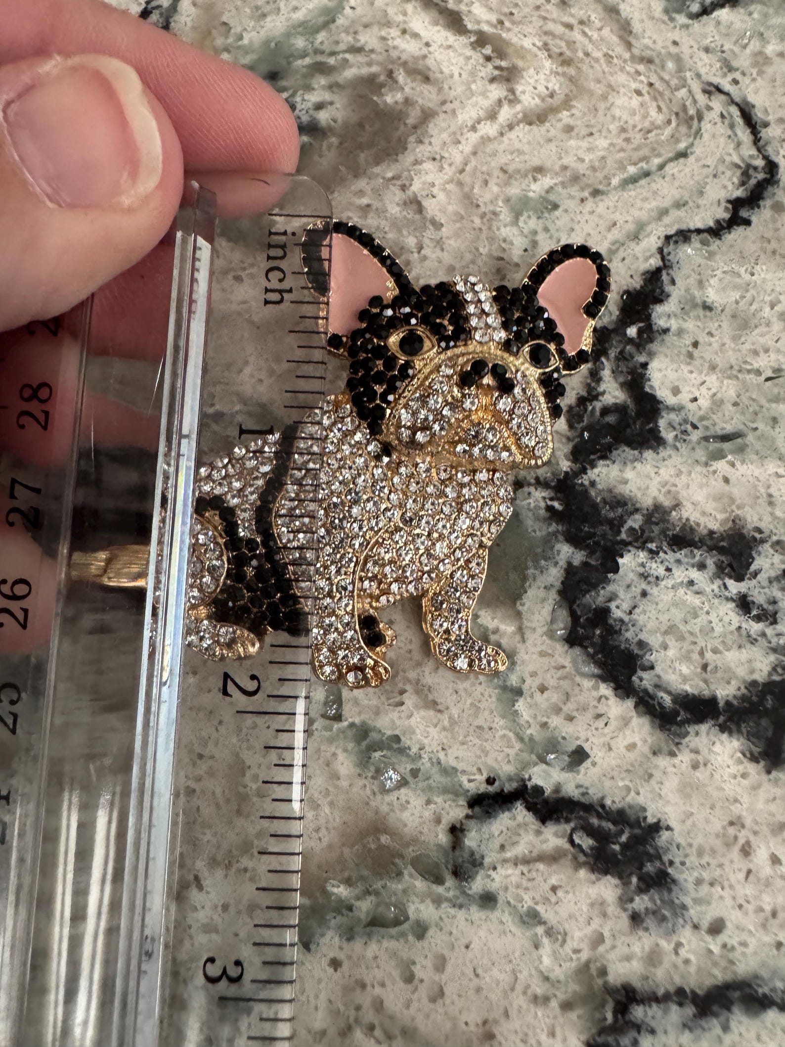 French Bulldog Rhinestone Brooch – Crystal Dog Pin, Sparkly Frenchie ...