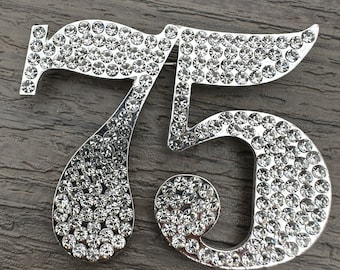 Stunning Large 3” Rhinestone Brooch Pin Number 40 40th Birthday ...