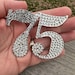 Stunning Large 3” Rhinestone Brooch Pin Number 75 75th Milestone ...
