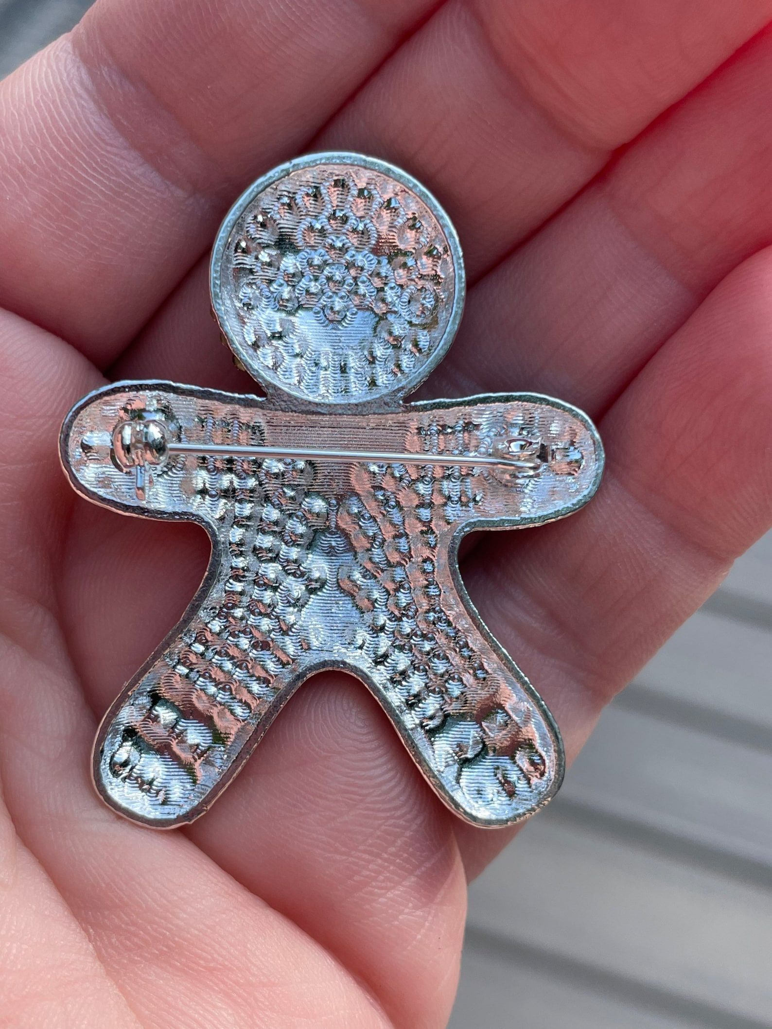 Gingerbread Man Rhinestone Brooch Pin - Festive Holiday Jewelry Gift ...