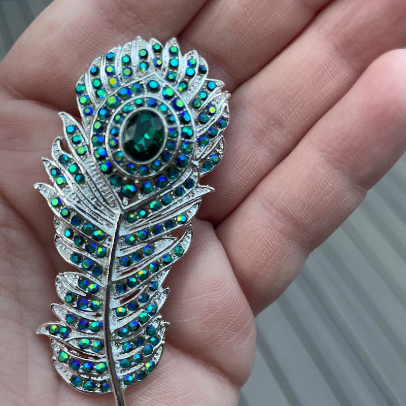 Peacock Feather Pin - Etsy