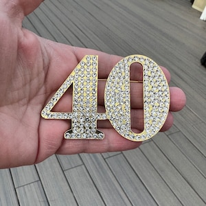 Stunning Large 3” Rhinestone Brooch Pin Number 40 40th Birthday ...