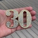 Stunning Large 3” Rhinestone Brooch Pin Number 30 30th Birthday ...