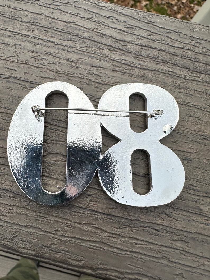 Stunning Large 3” Rhinestone Brooch Pin Number 80 80th Birthday ...