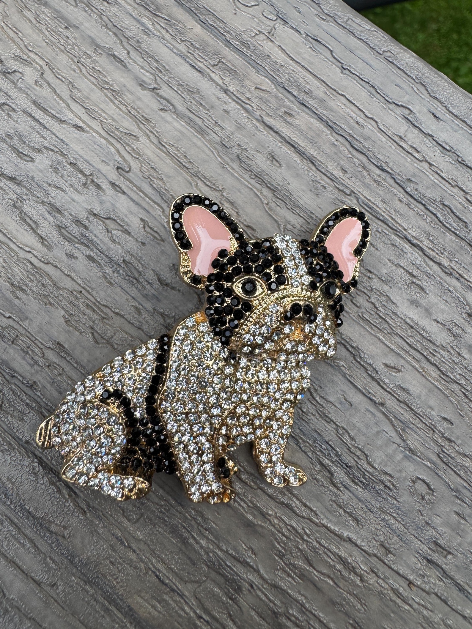 French Bulldog Rhinestone Brooch – Crystal Dog Pin, Sparkly Frenchie ...