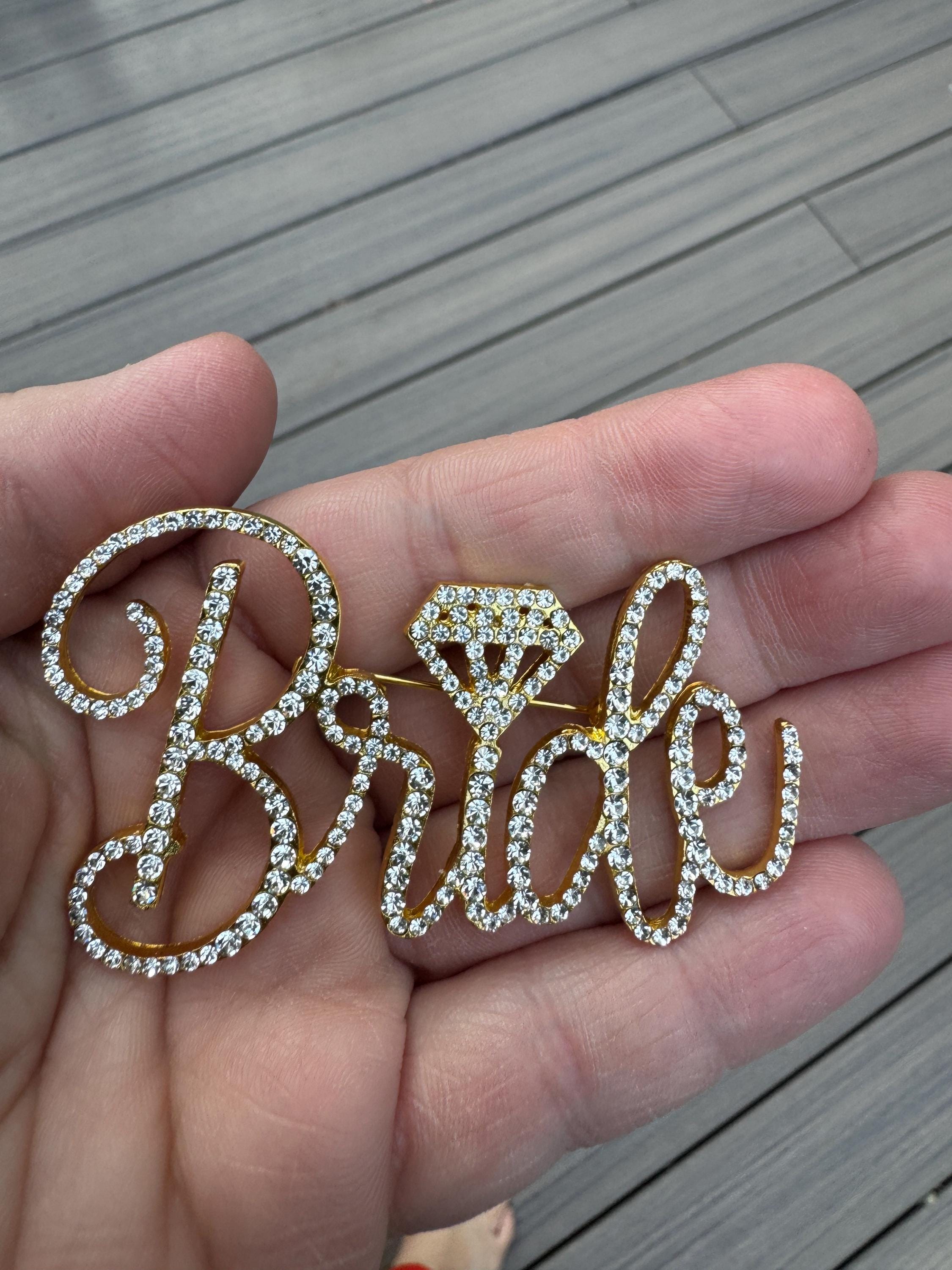 Gold Bride Bridal Brooch Bouquet Pin - Custom Designed Jewelry Piece - Etsy