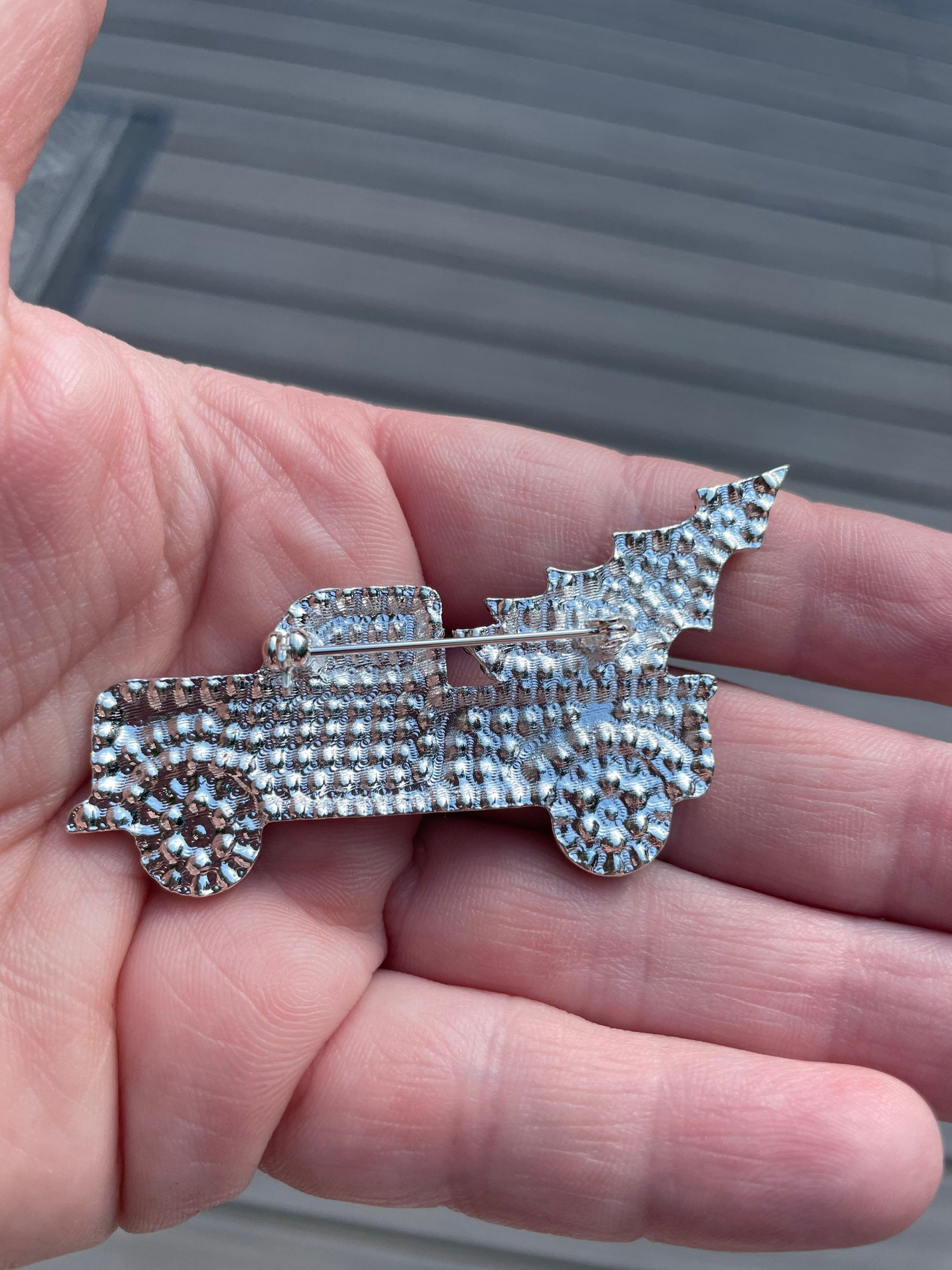 Country Red Pickup Truck Christmas Tree Rhinestone Brooch Pin NEW ...