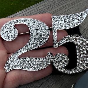 Stunning Large 3” Rhinestone Brooch Pin Number 25 25th Milestone ...