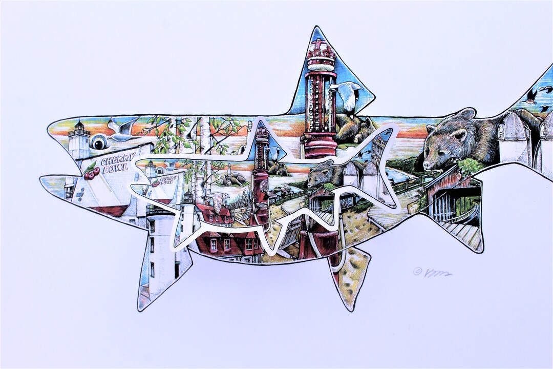 Sleeping Bear Dunes Lake Trout Vinyl Sticker: Michigan M22 Decal - Etsy