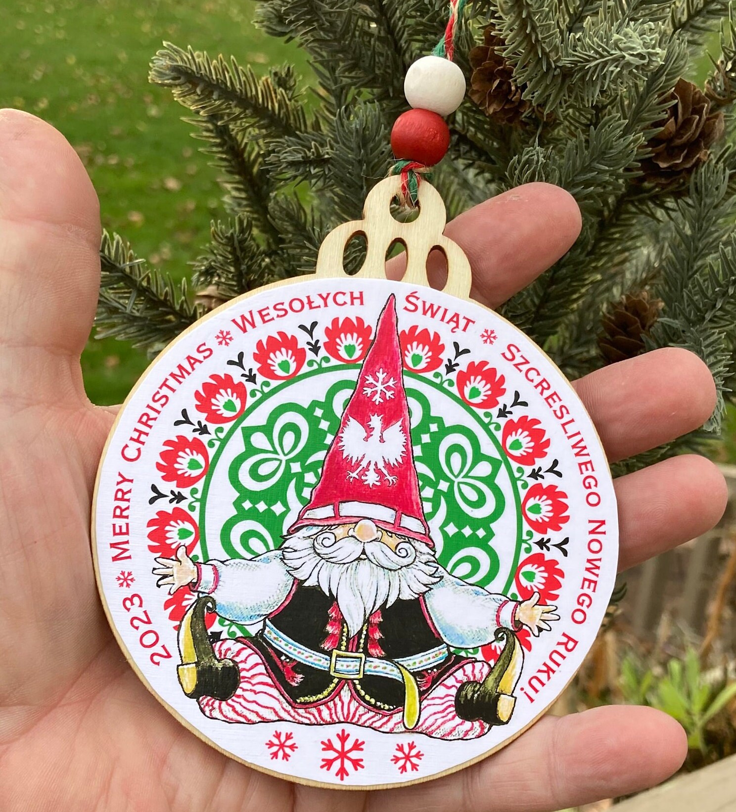 Polish, Christmas, Ornament, Wesolych Swiat, Szczesliwego Nowego Roku ...
