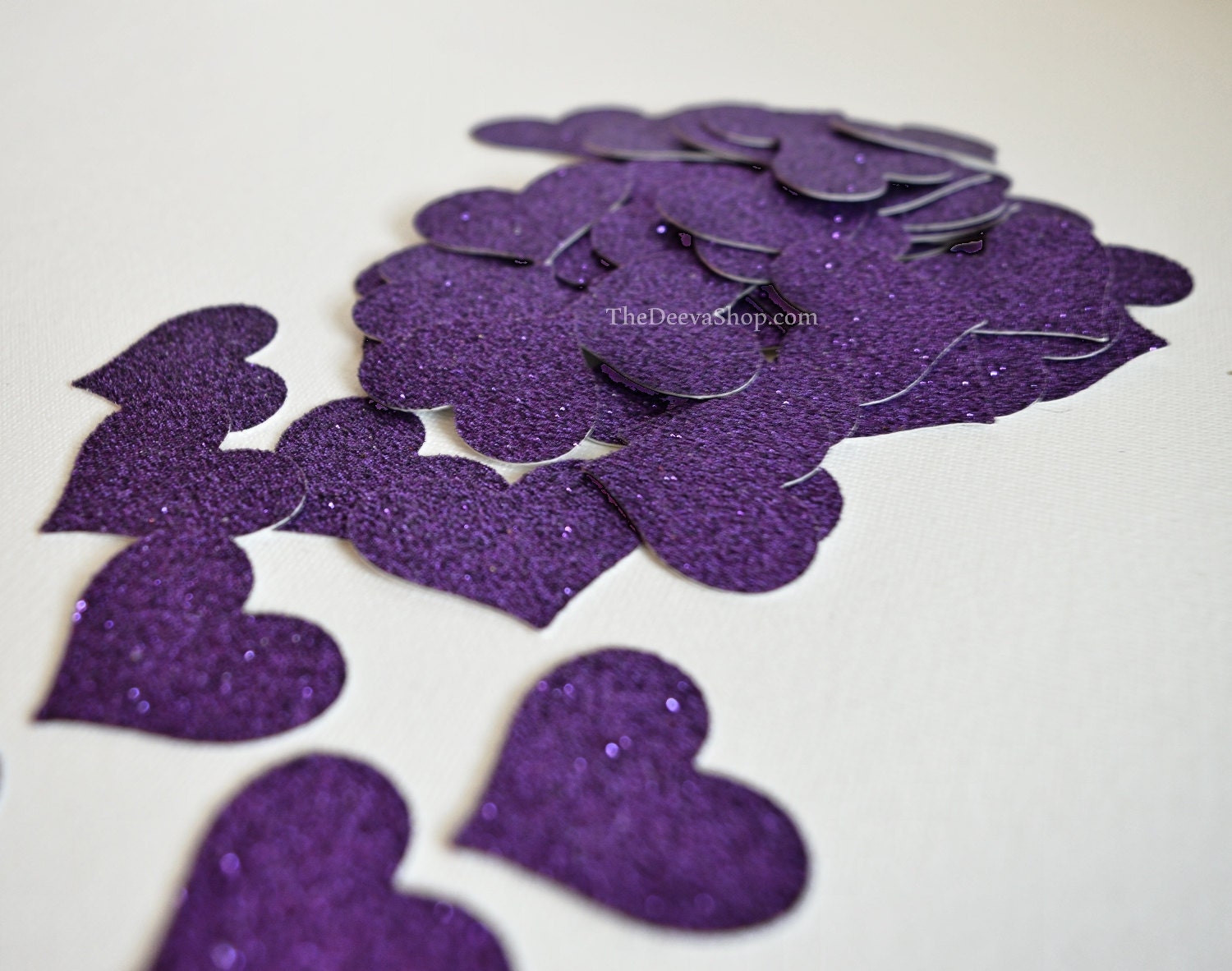 Glitter Confetti Dark Purple Glitter Confetti Hearts - Etsy