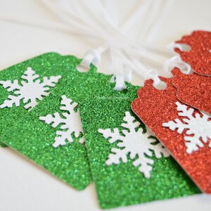 Christmas Glitter Gift Tags - Glitter Hang Tags Snowflake Gift Tags ...