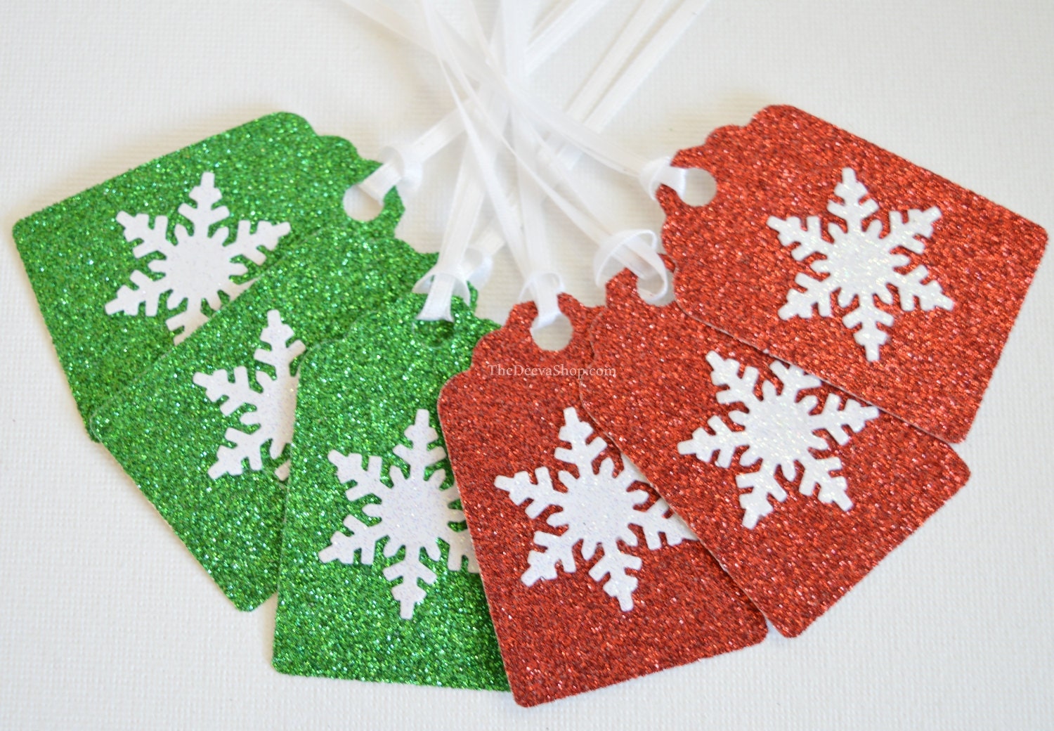 Christmas Glitter Gift Tags Glitter Hang Tags Snowflake | Etsy